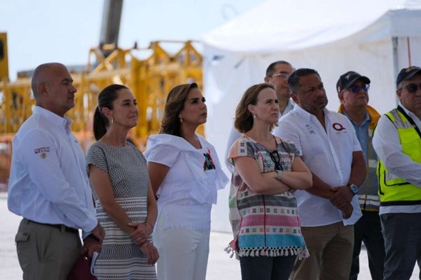 Claudia Sheinbaum y Mara Lezama supervisan avances del Puente Nichupté ...